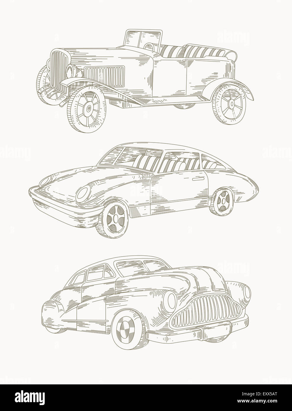 Car line drawing hi-res stock photography and images - Alamy