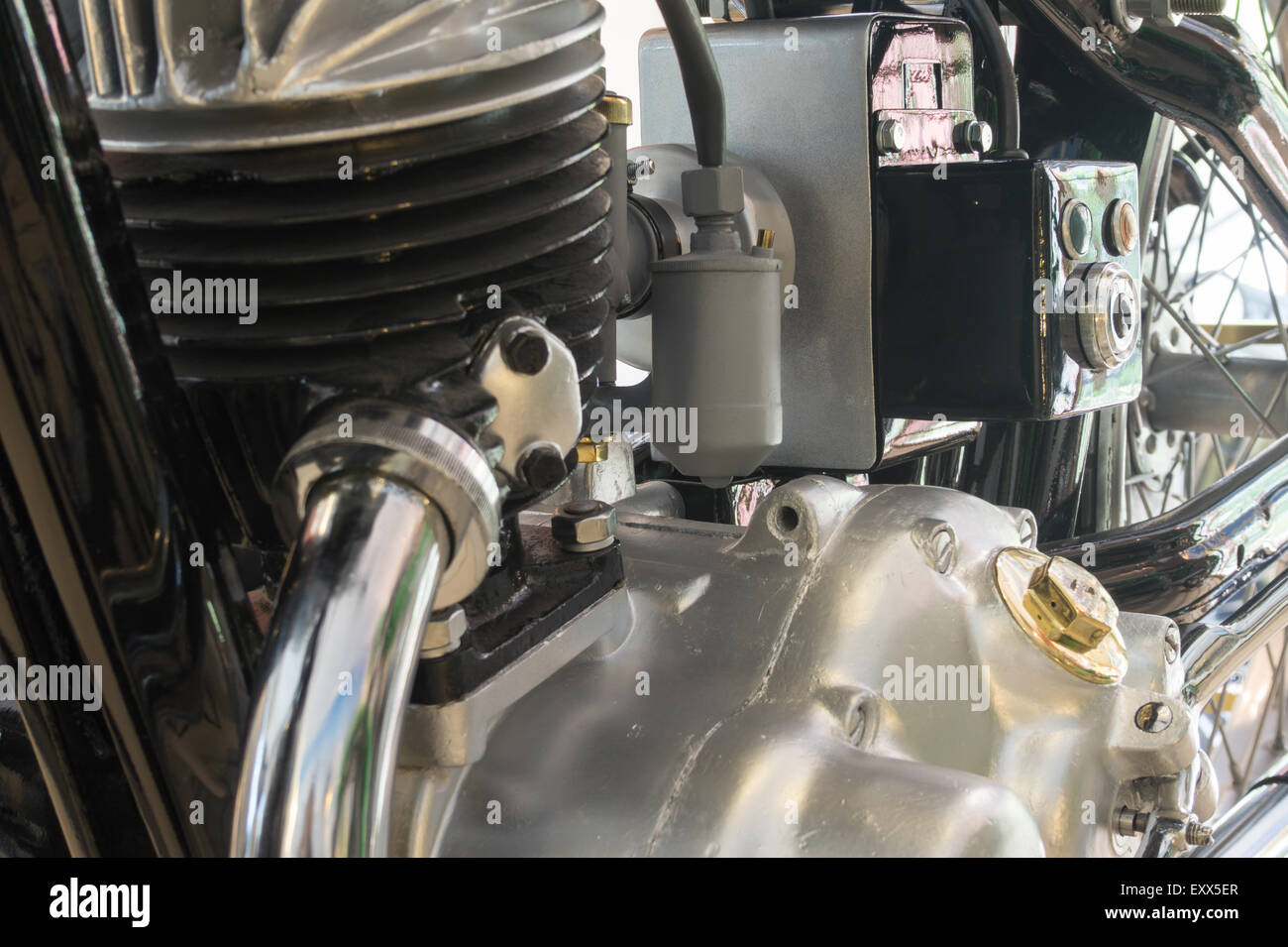 the near views of rare motorcycle engine Stock Photo - Alamy