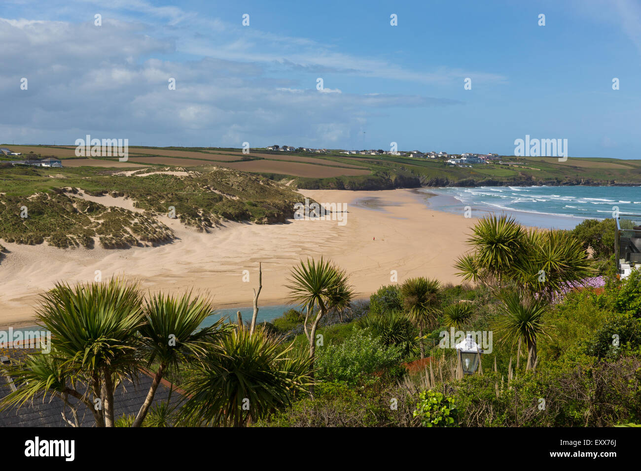 Crantock bay and beach North Cornwall England UK near Newquay towards ...