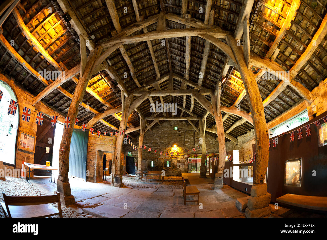 Visitors Centre in the 17th century Aisled Barn, Wycoller, Lancashire ...