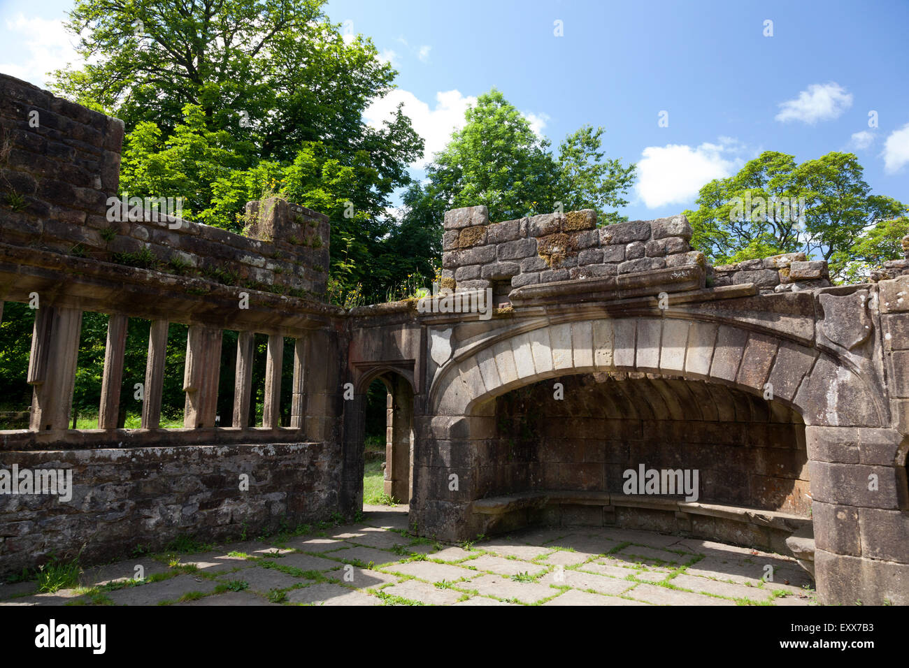 Ruins of 16th century Wycoller Hall, Wycoller, Lancashire Stock Photo ...