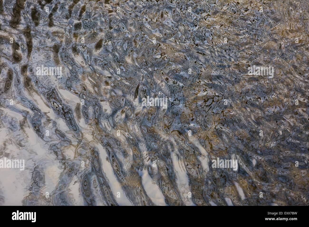 Water surface photographed from above. Wild river surface with ripples ...