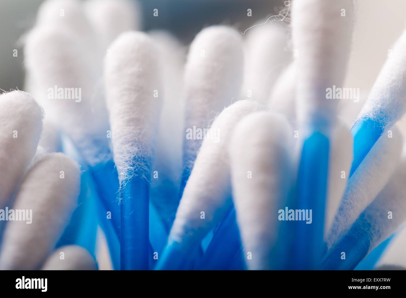 Blue ear sticks abstraction. Close up of many medical ears sticks Stock ...