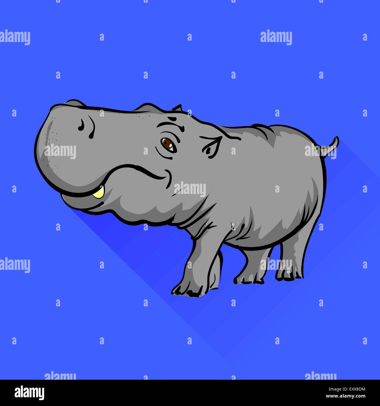 Hippopotamus cartoon character in Stock Vector Images - Alamy