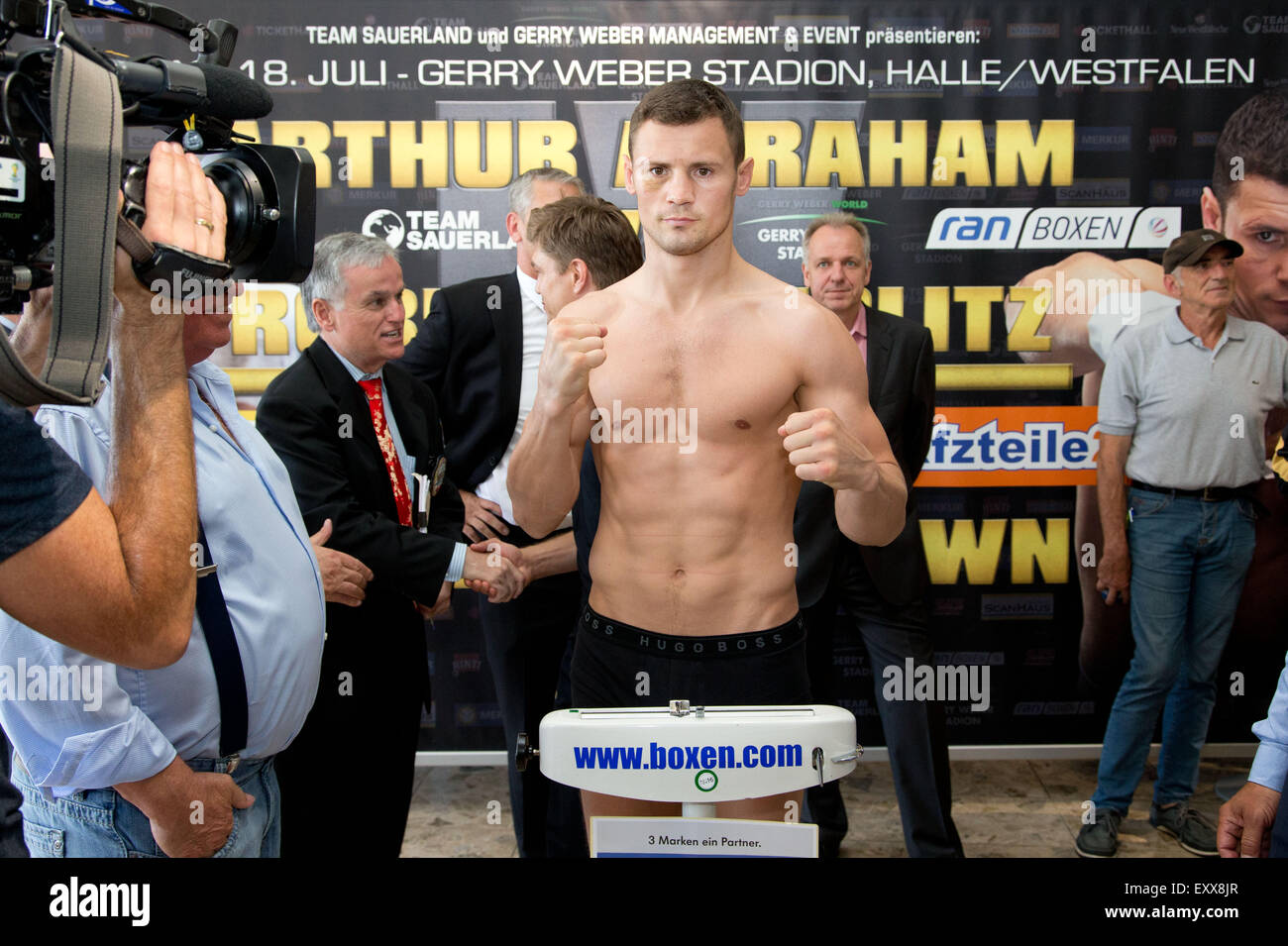 Halle, Germany. 17th July, 2015. Boxer Arthur Robert Stieglitz poses in ...