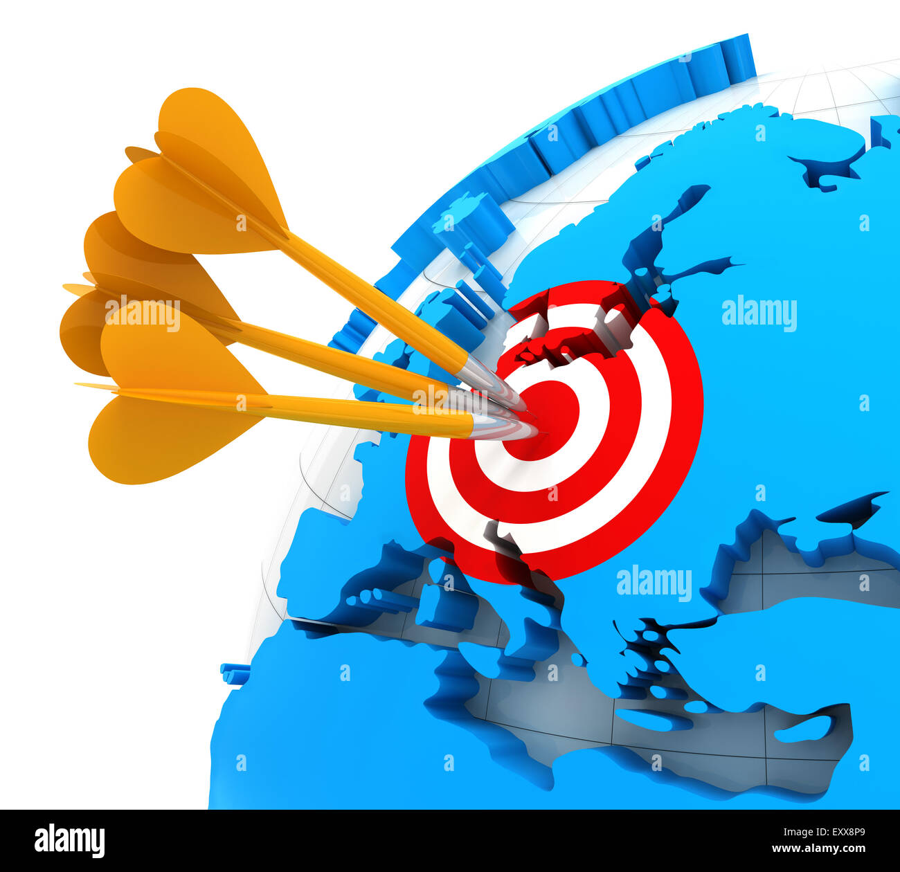 Map of Europe with target Stock Photo - Alamy