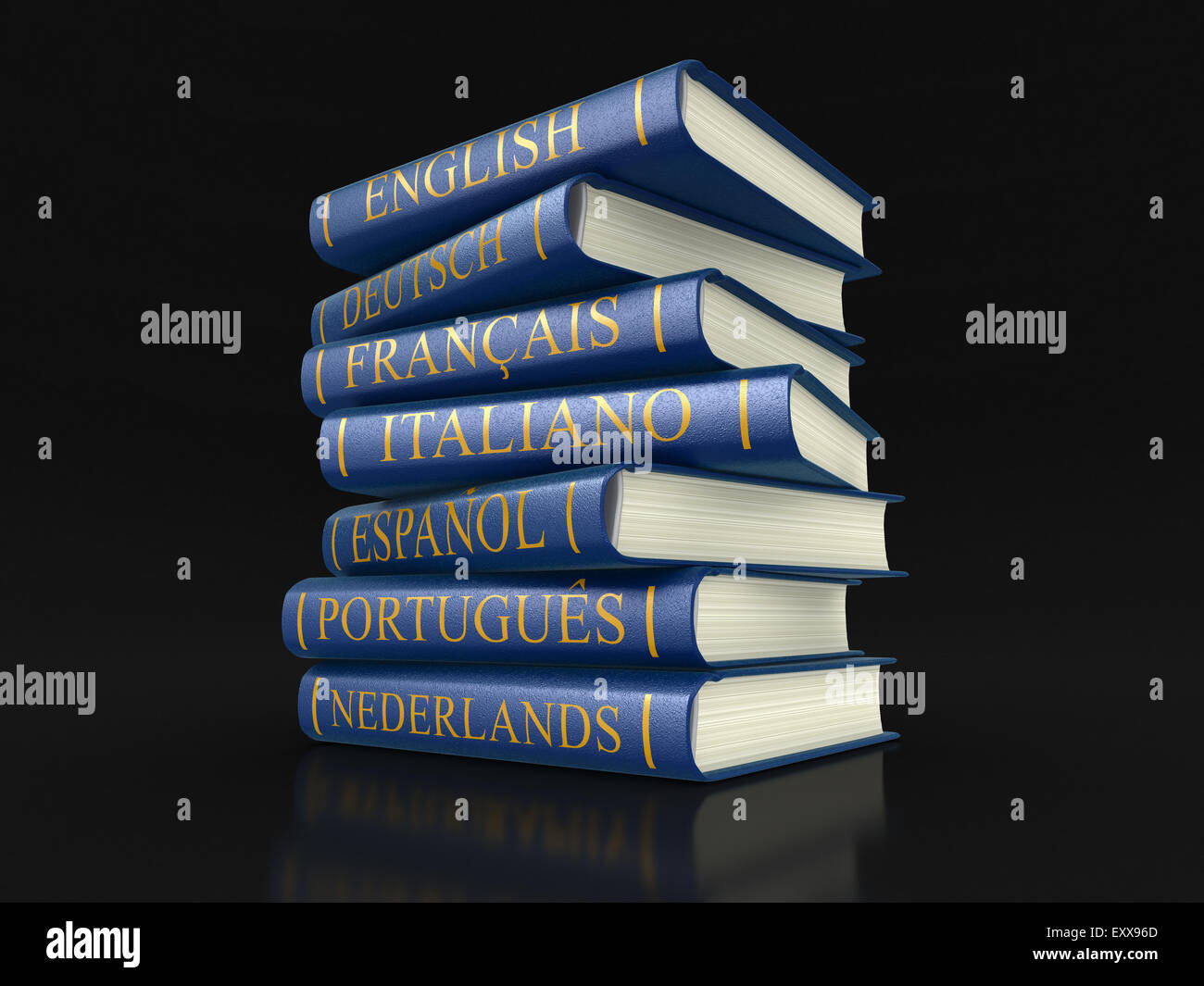 Stack of dictionaries (clipping path included Stock Photo - Alamy