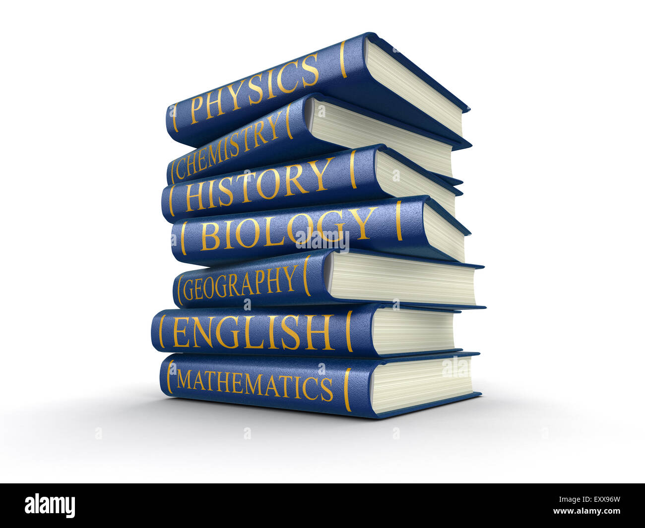 Stack of textbooks (clipping path included Stock Photo - Alamy