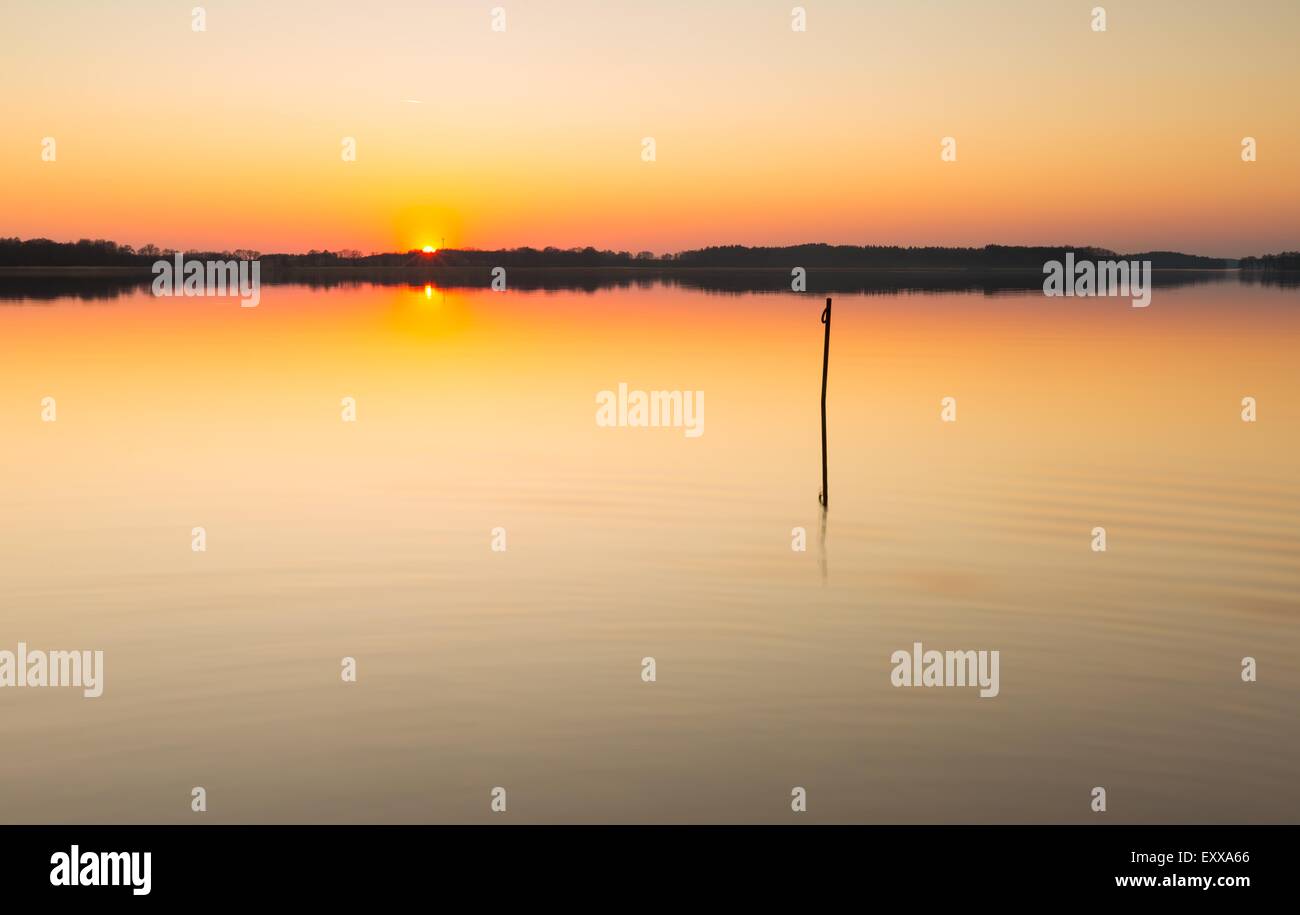 Beautiful lake landscape at sunset. Beautiful polish lake photographed ...
