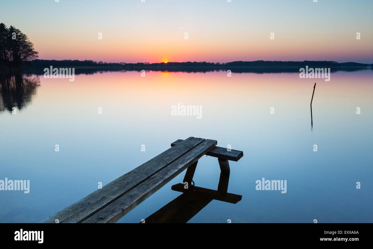 Beautiful lake landscape at sunset. Beautiful polish lake photographed ...