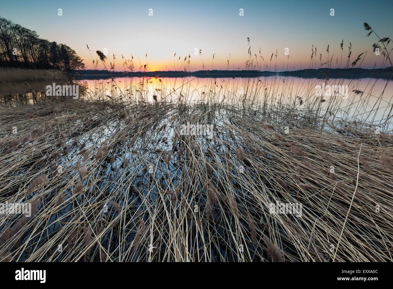 Beautiful lake landscape at sunset. Beautiful polish lake photographed ...