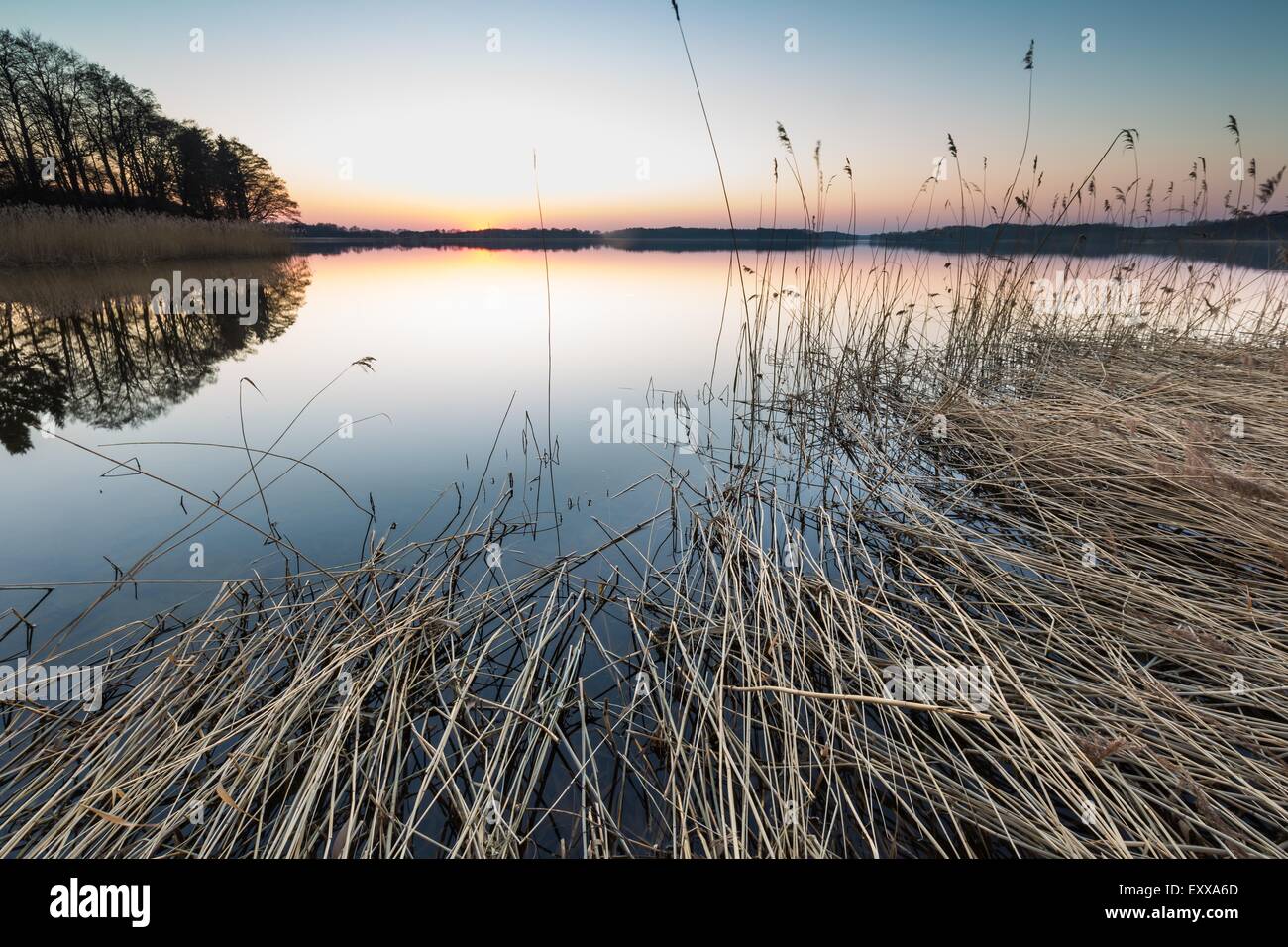 Beautiful lake landscape at sunset. Beautiful polish lake photographed ...