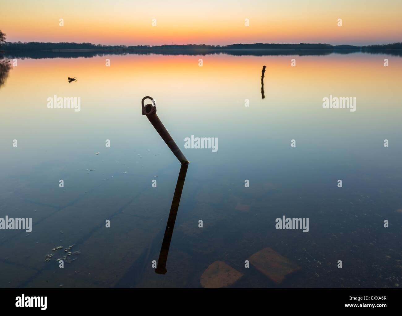 Beautiful lake landscape at sunset. Beautiful polish lake photographed ...