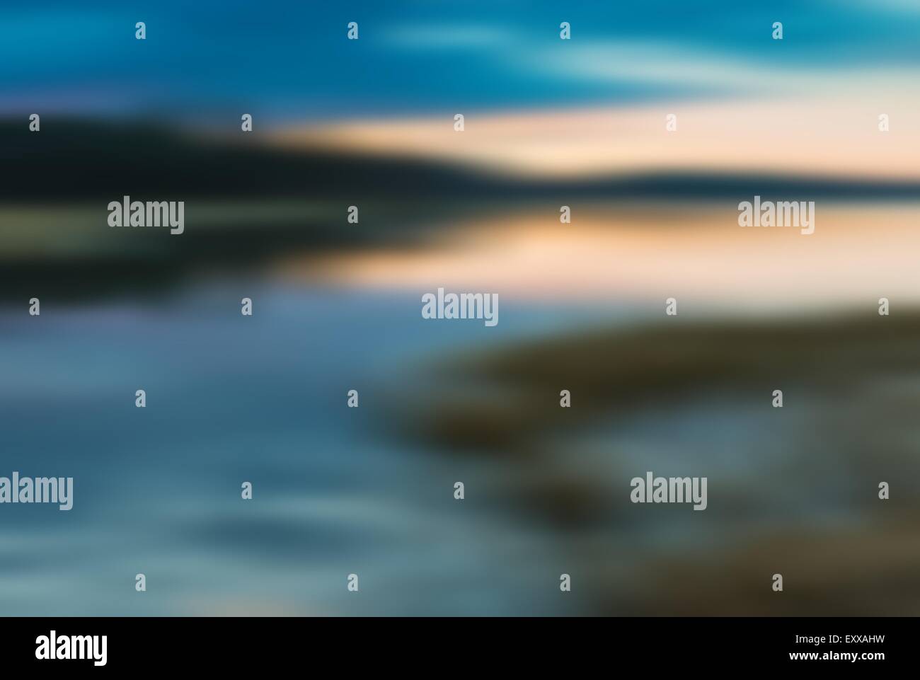 Blurry and defocused landscape useful as background. Nature scene with ...
