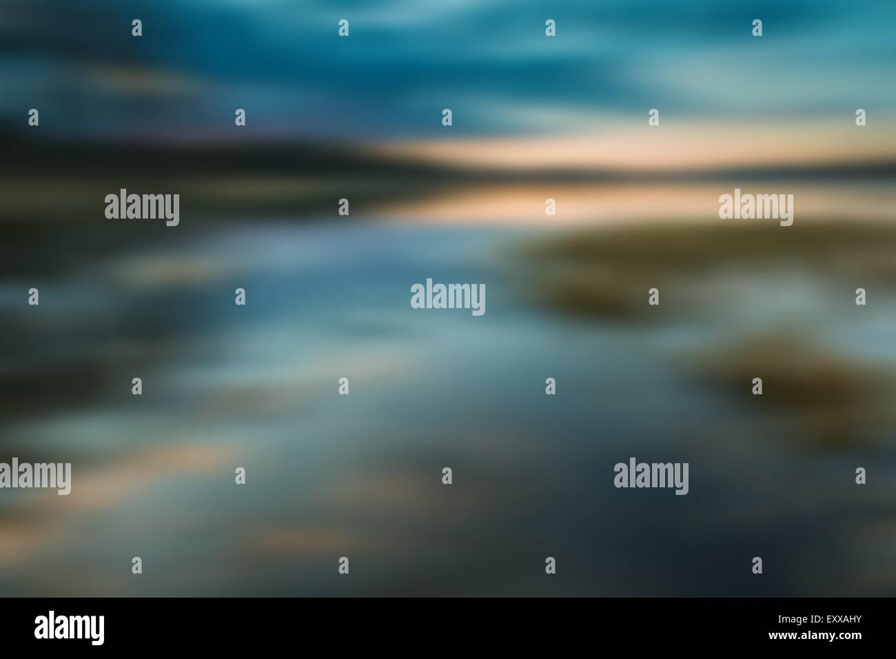 Blurry and defocused landscape useful as background. Nature scene with ...