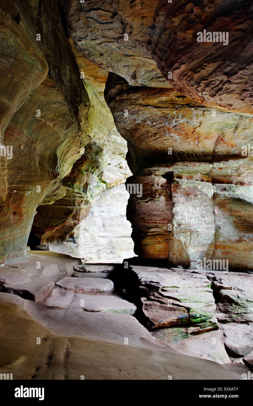 The Rock House, A Cave Structure Inside Of A Cliff Face In The Hocking ...