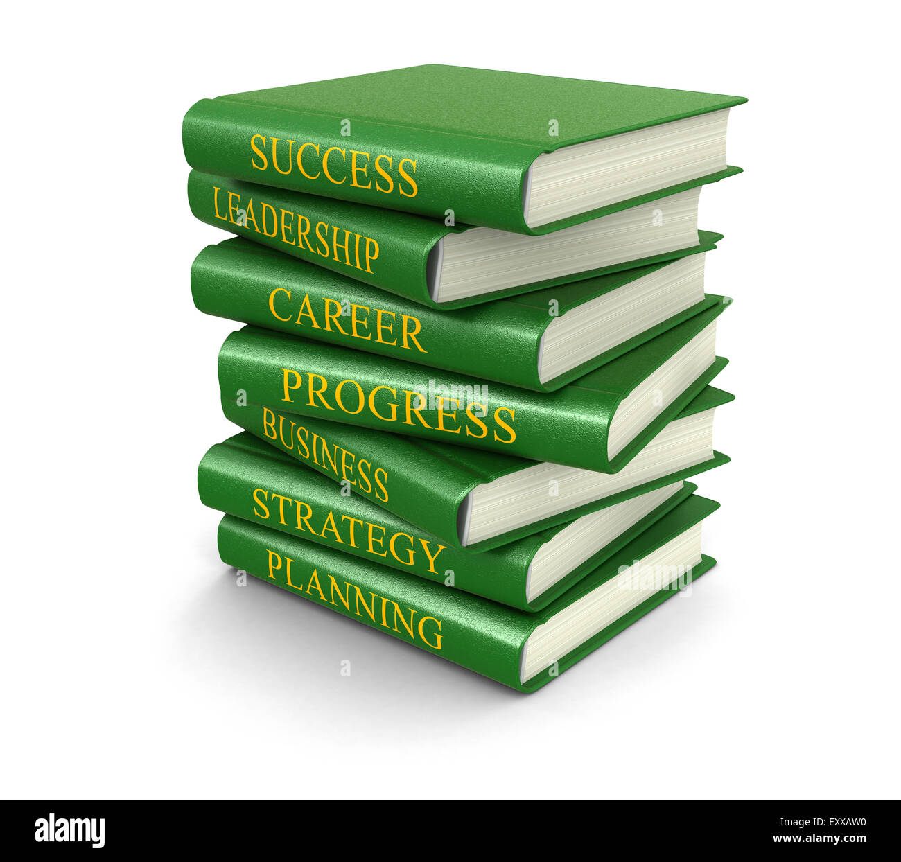 Stack of business books (clipping path included Stock Photo - Alamy