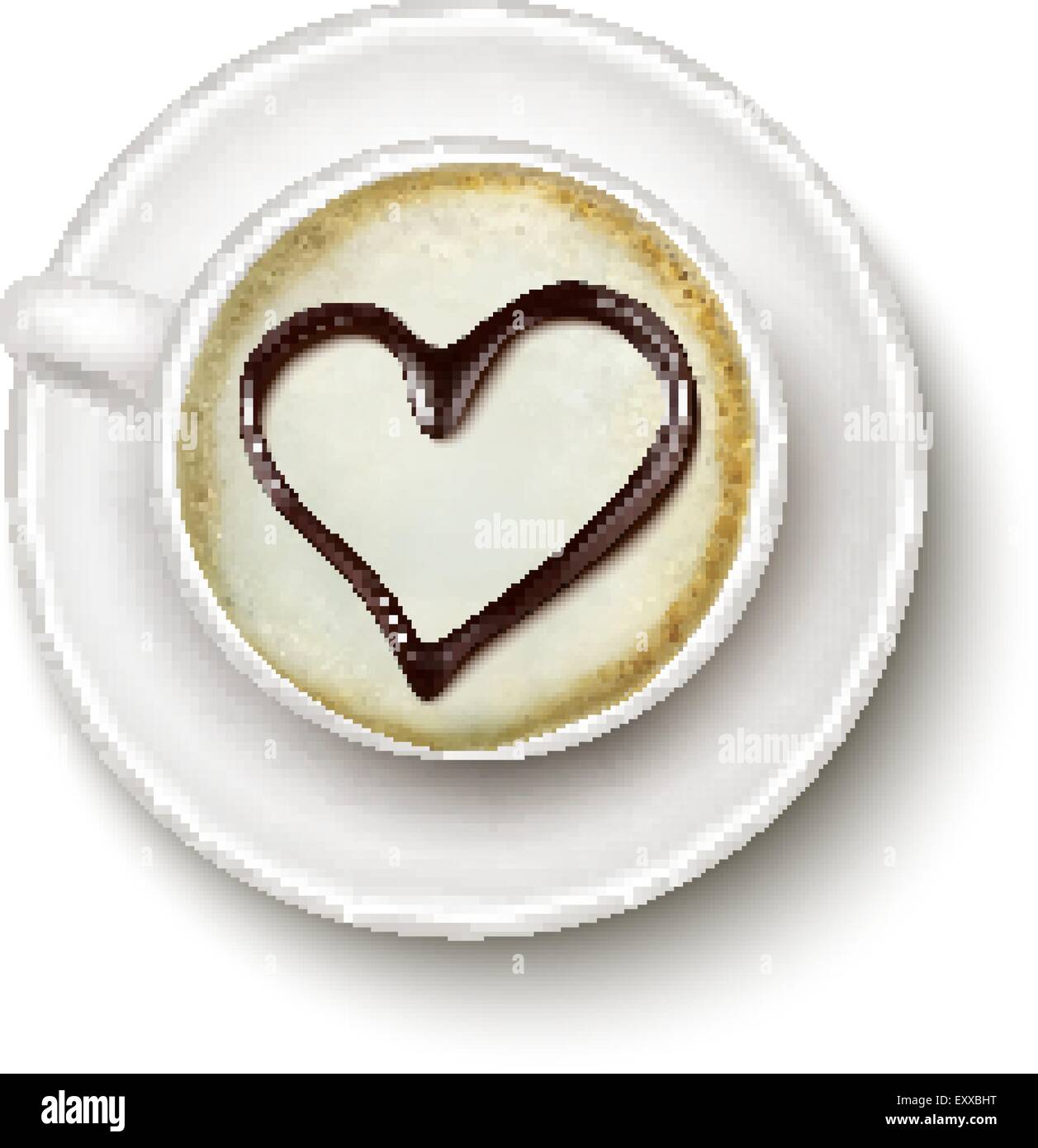 Coffee cup with a heart. Vector Stock Vector Image & Art - Alamy