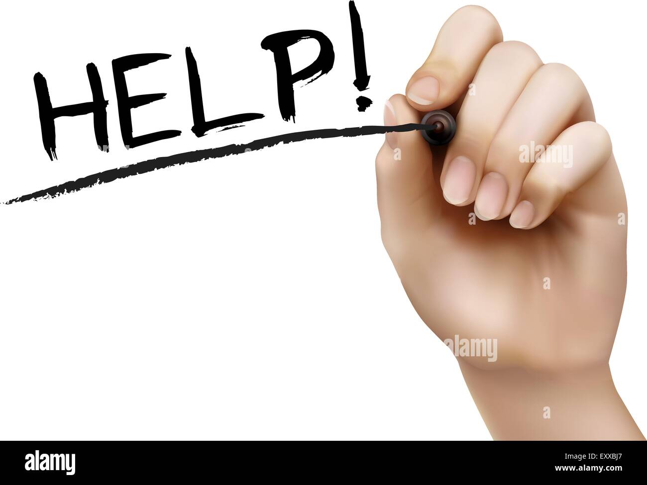 Hand Writing Help On Transparent Wipe Board. Vector Stock Vector Image ...