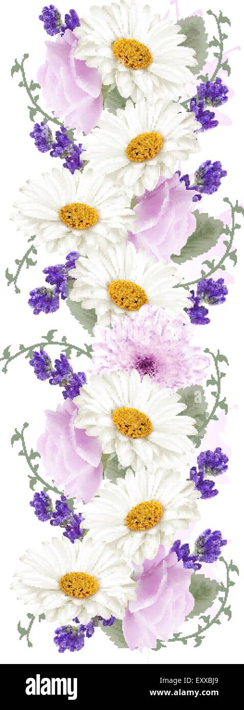 Pretty vertical flower banner. Vector Stock Vector Image & Art - Alamy