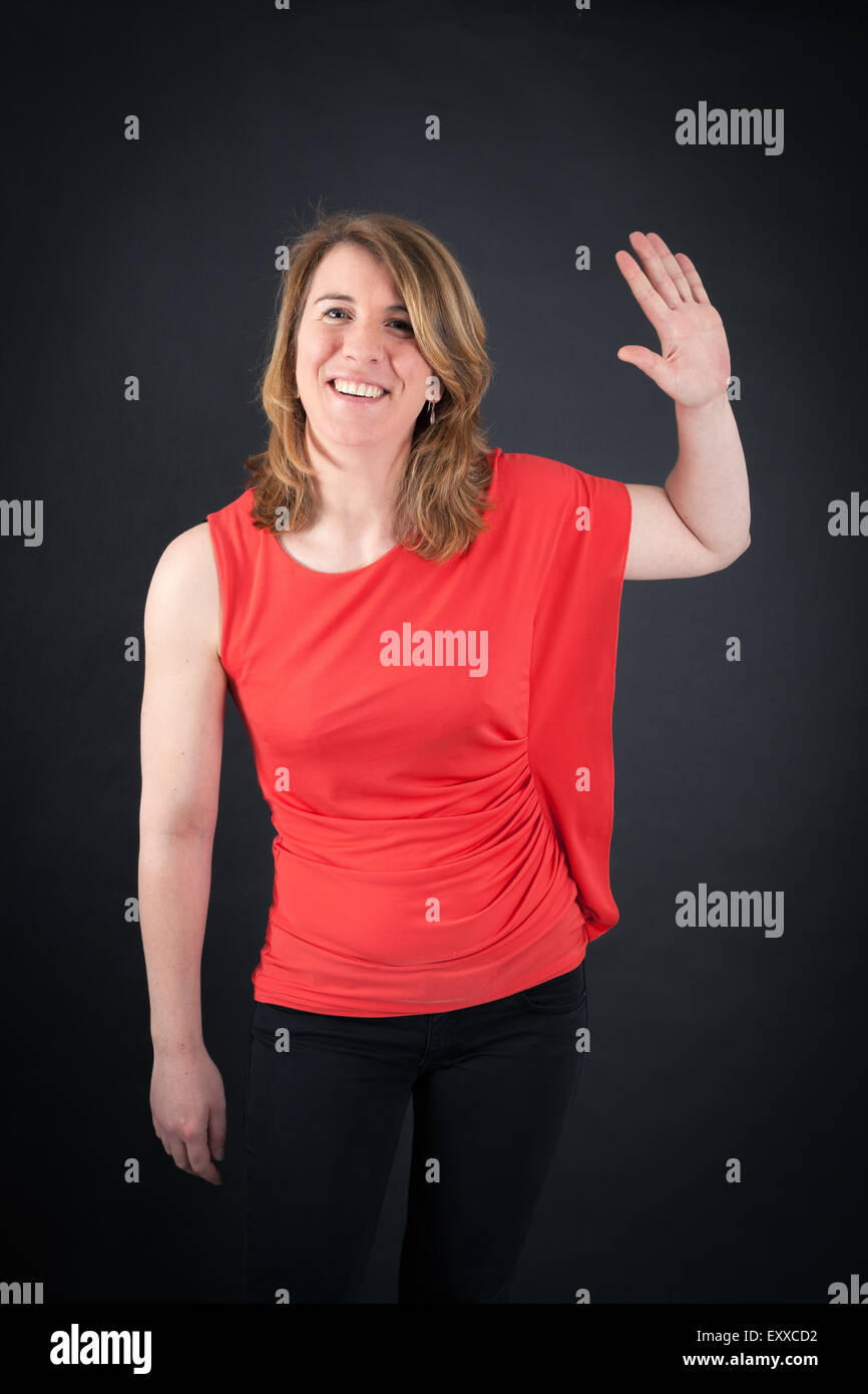 Beautiful woman doing different expressions in different sets of ...