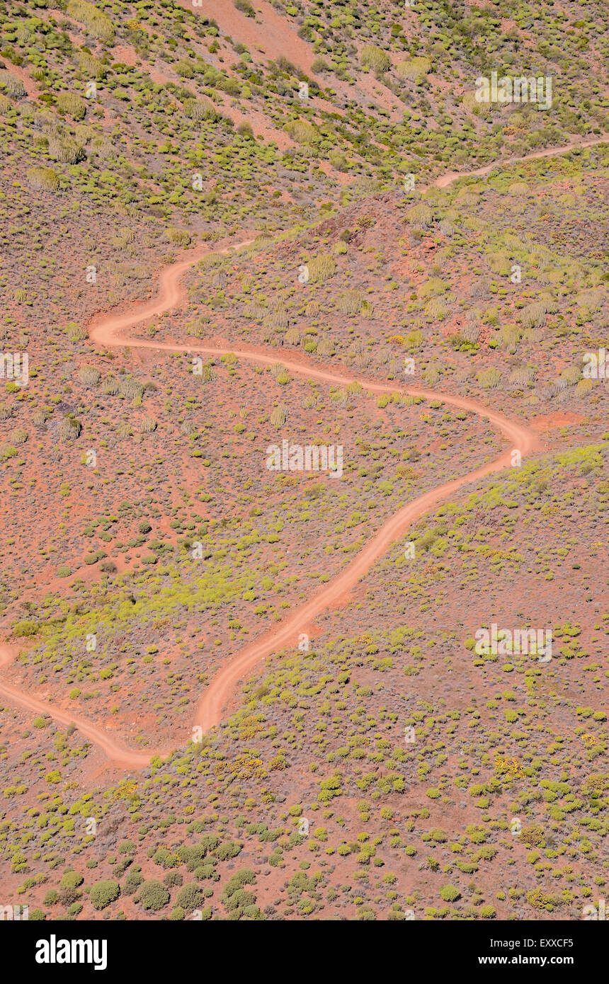 Aerial View of a Desert Road Stock Photo - Alamy