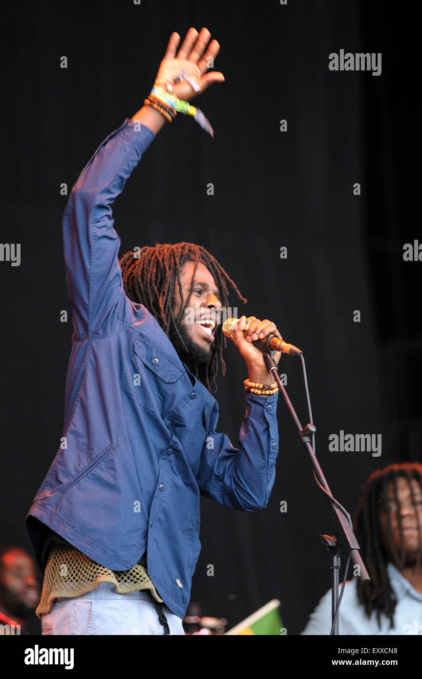 Chronixx plays Glastonbury Festival at Worthy Farm on 26/06/2015 at ...