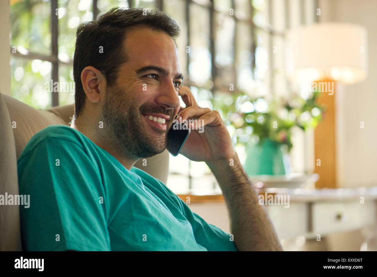 Man on phone call Stock Photo - Alamy