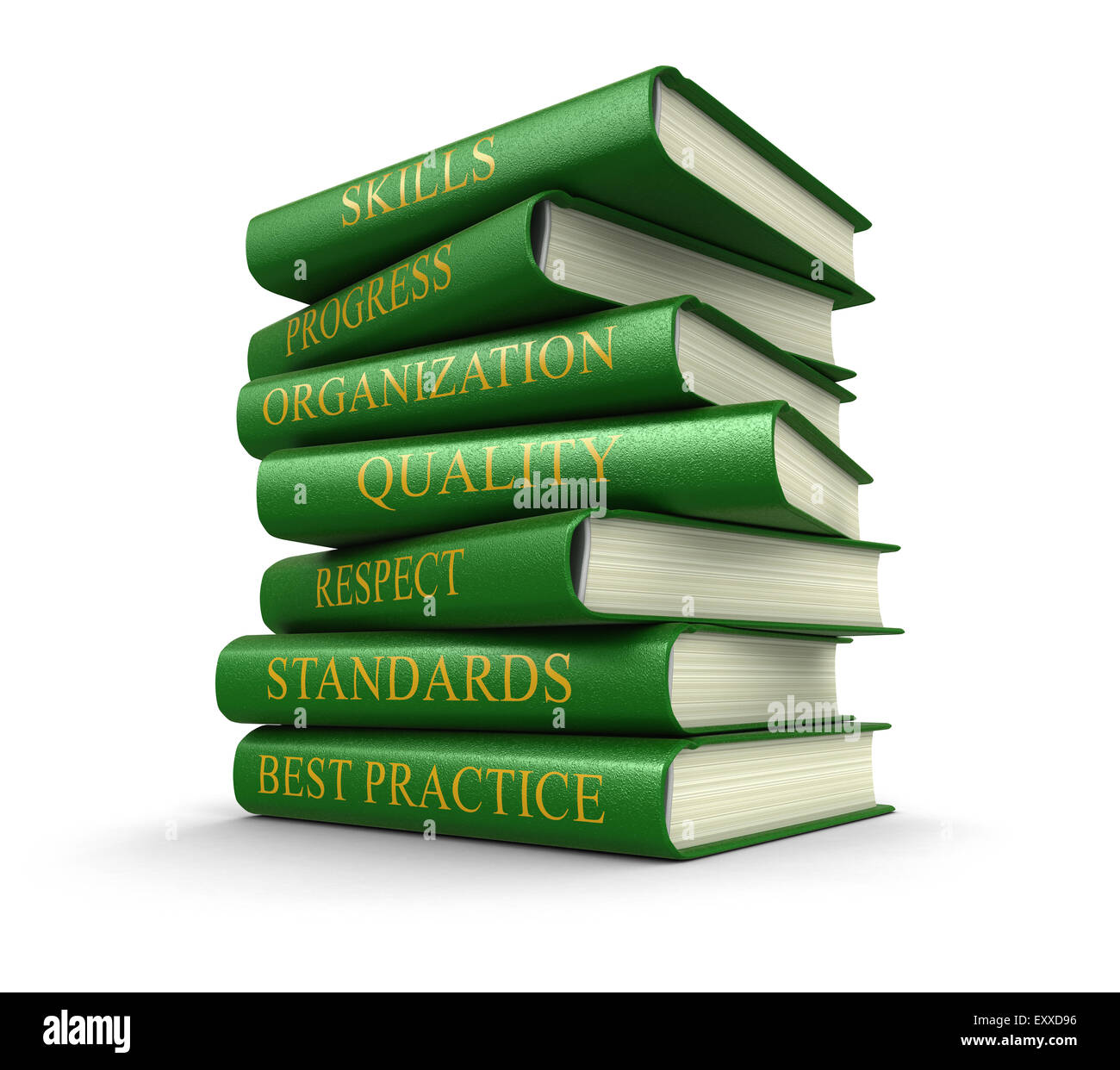 Stack of book on best practice (clipping path included Stock Photo - Alamy