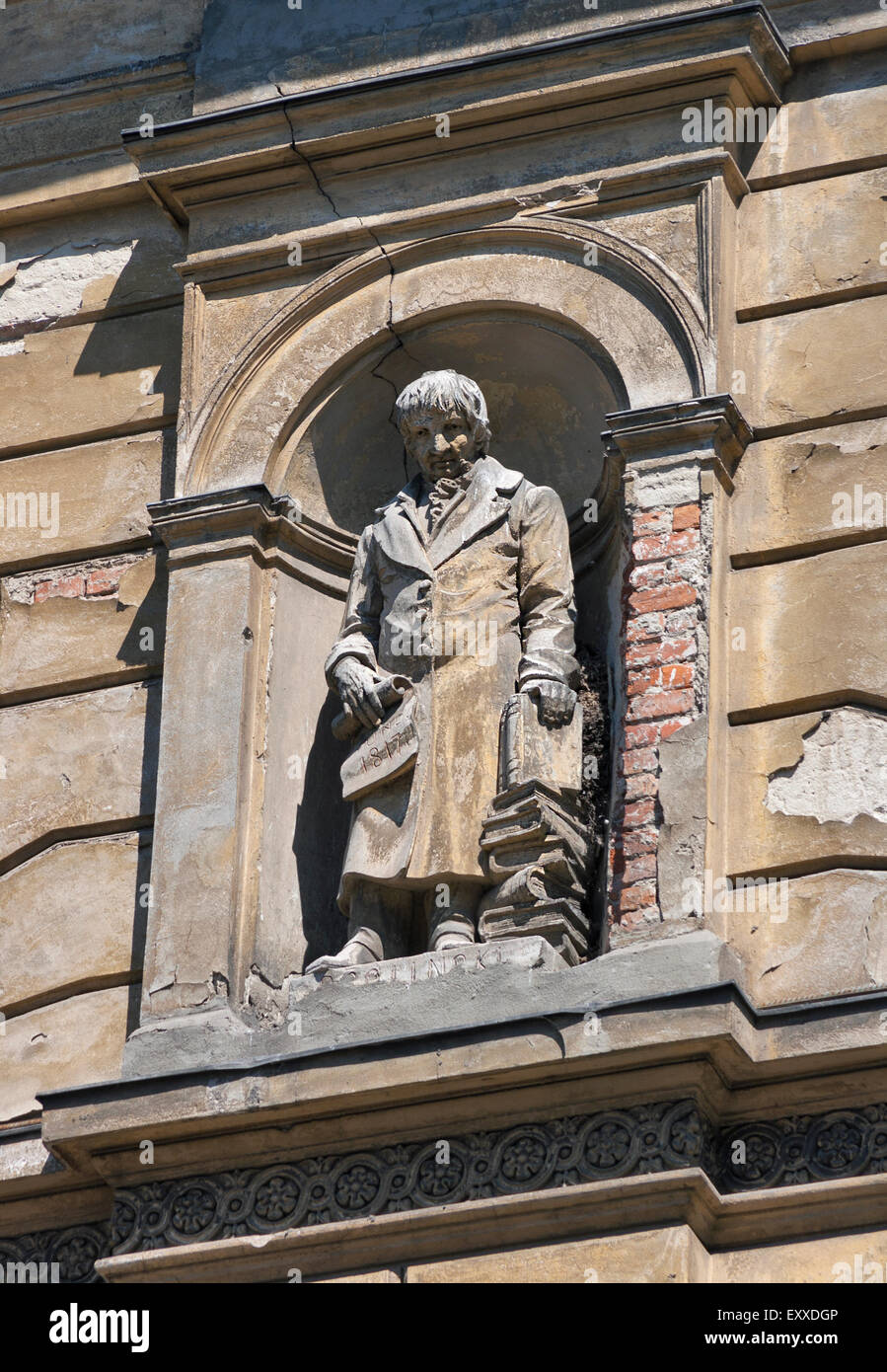 Statue on Lviv Polytechnic University neo-renaissance building, built ...