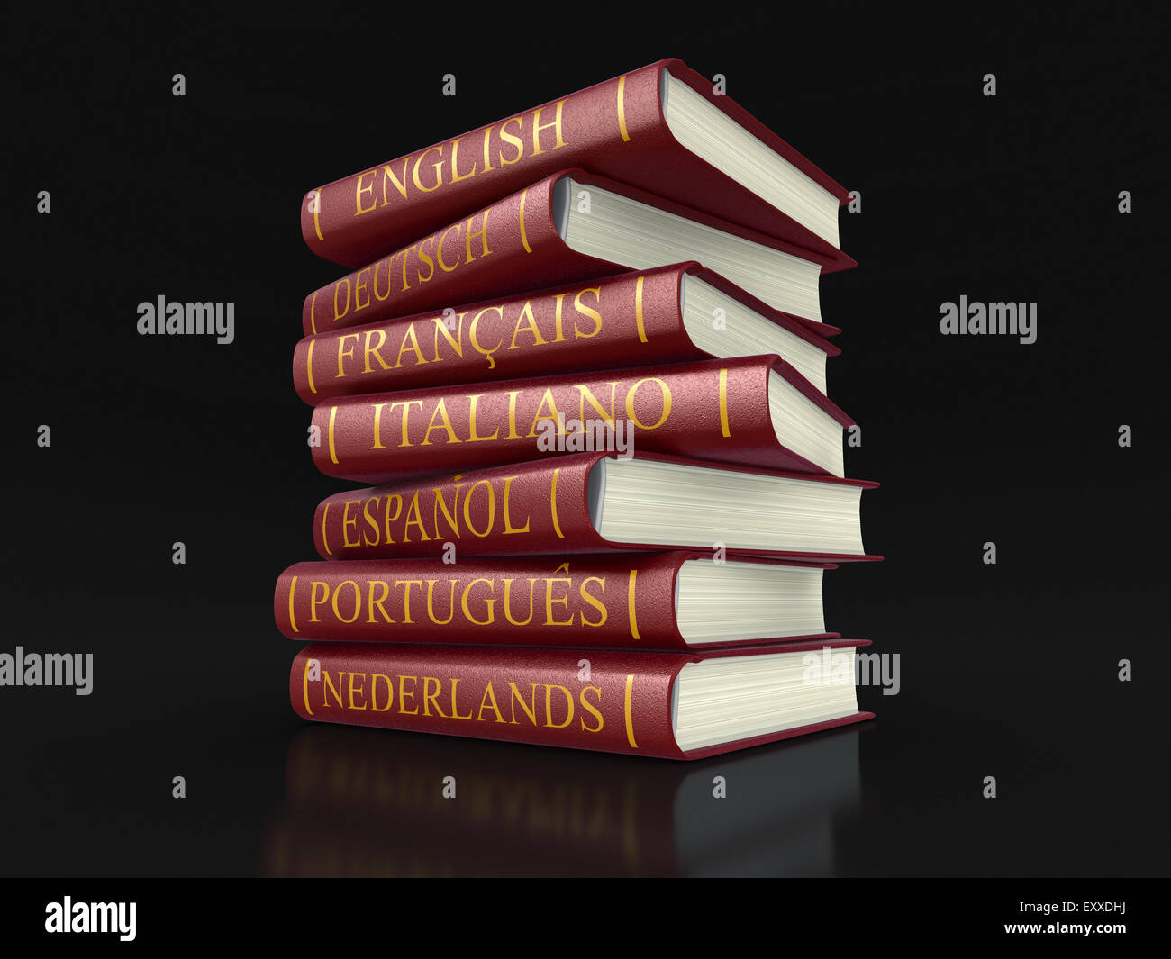Stack of dictionaries (clipping path included Stock Photo - Alamy