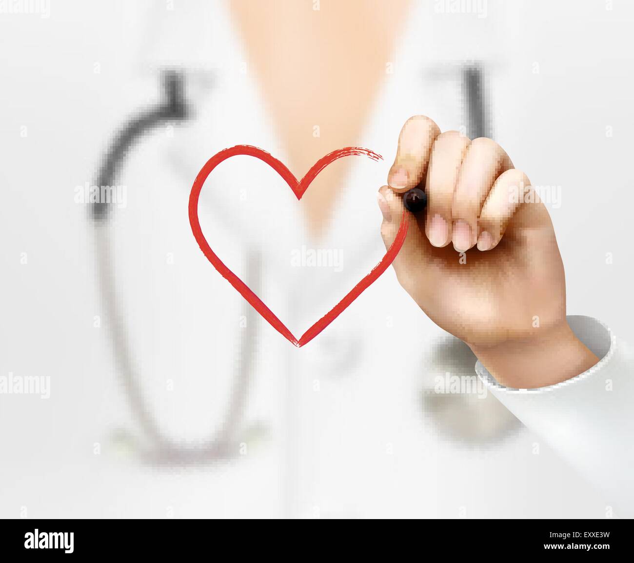 Doctor drawing ecg heartbeat Stock Vector Images - Alamy