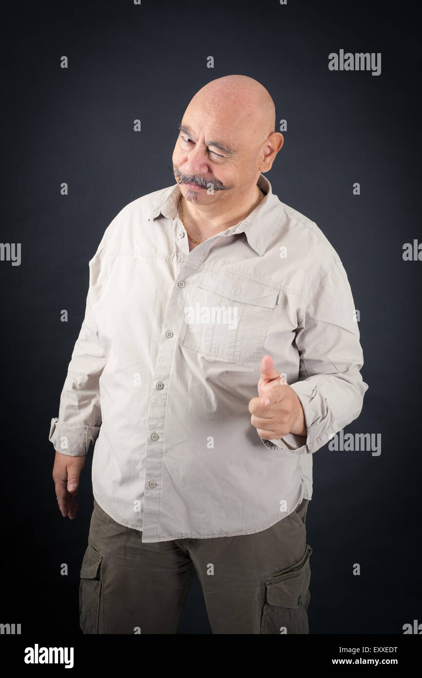 Bald man winking hi-res stock photography and images - Alamy