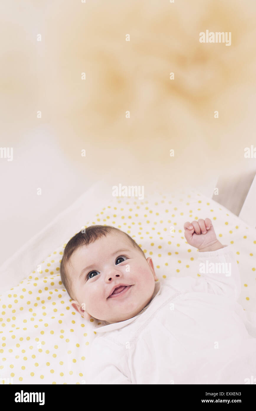 Baby in crib smiling hi-res stock photography and images - Alamy