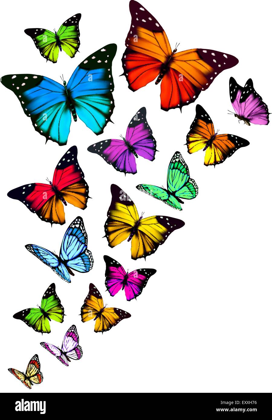 Background with colorful butterflies. Vector Stock Vector Image & Art ...
