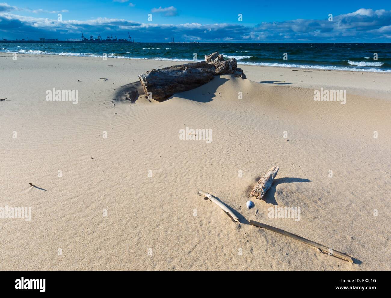 Baltic shore. Beautiful dramatic weather seascape of polish shore of ...