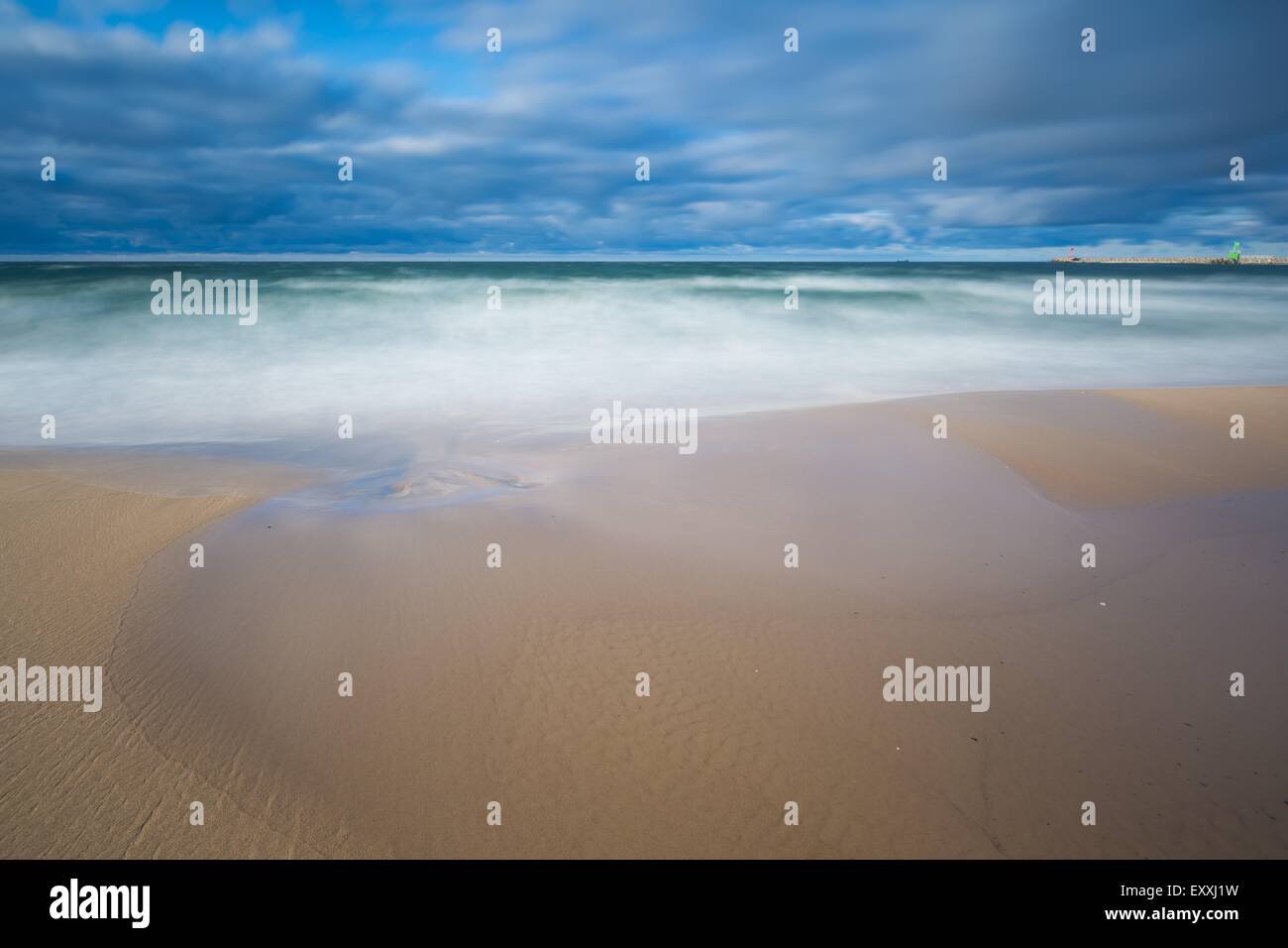 Baltic shore. Beautiful dramatic weather seascape of polish shore of ...