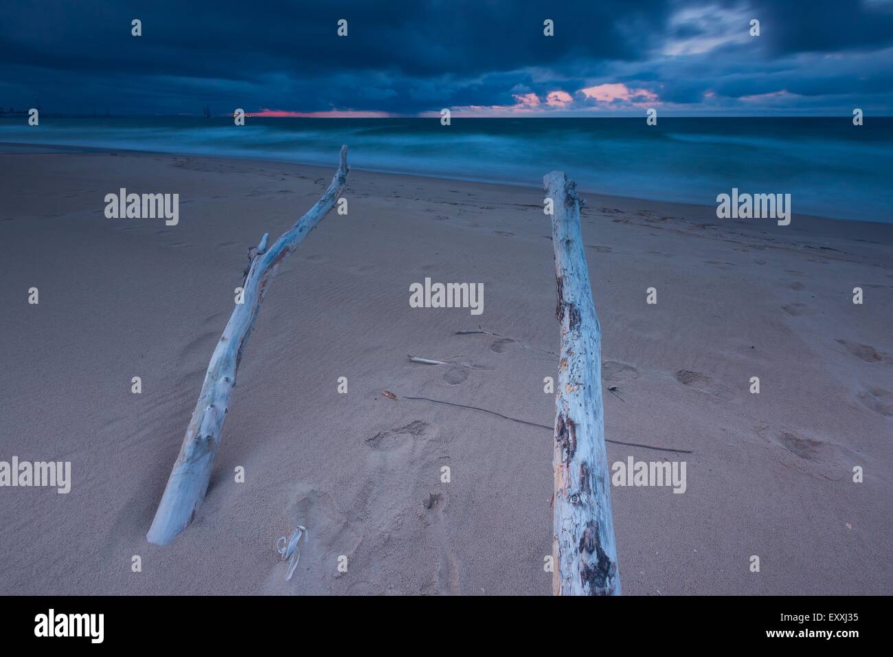 Baltic shore. Beautiful dramatic weather seascape of polish shore of ...