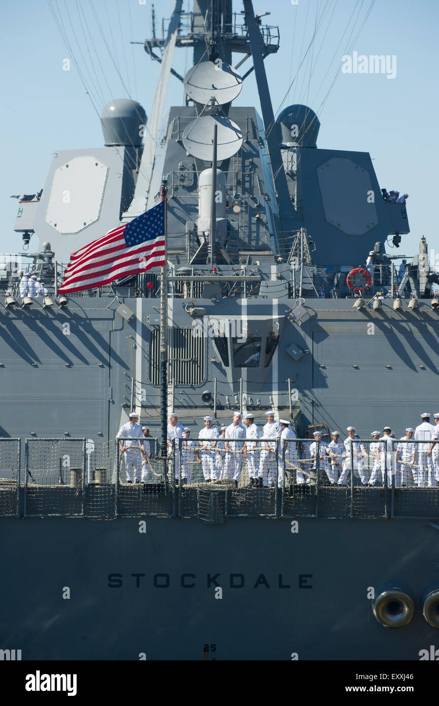 United States Guided missile destroyer, USS Stockdale (DDG-106) docked ...