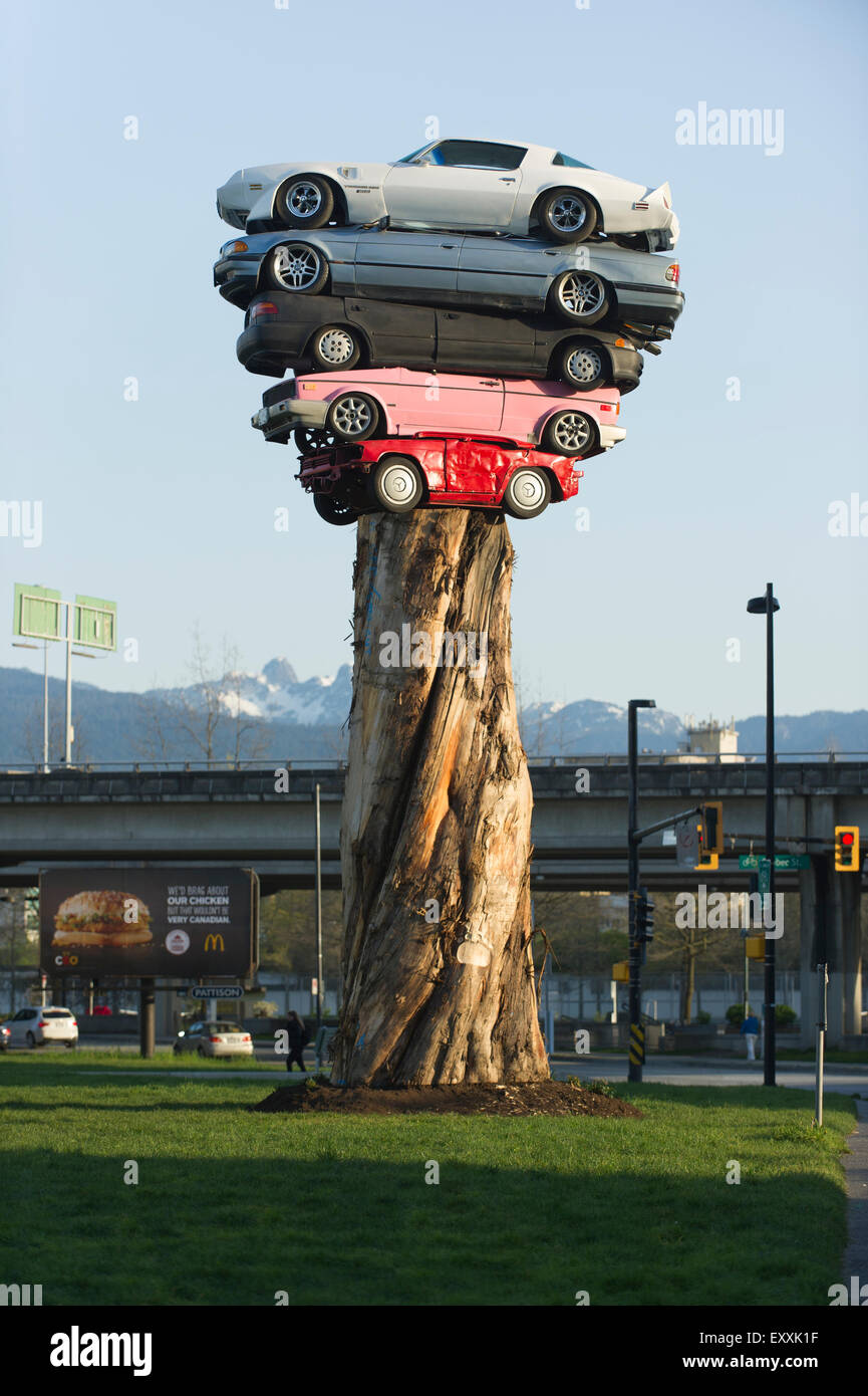 Five scrap cars and an old growth cedar creates Trans Am Totem by ...