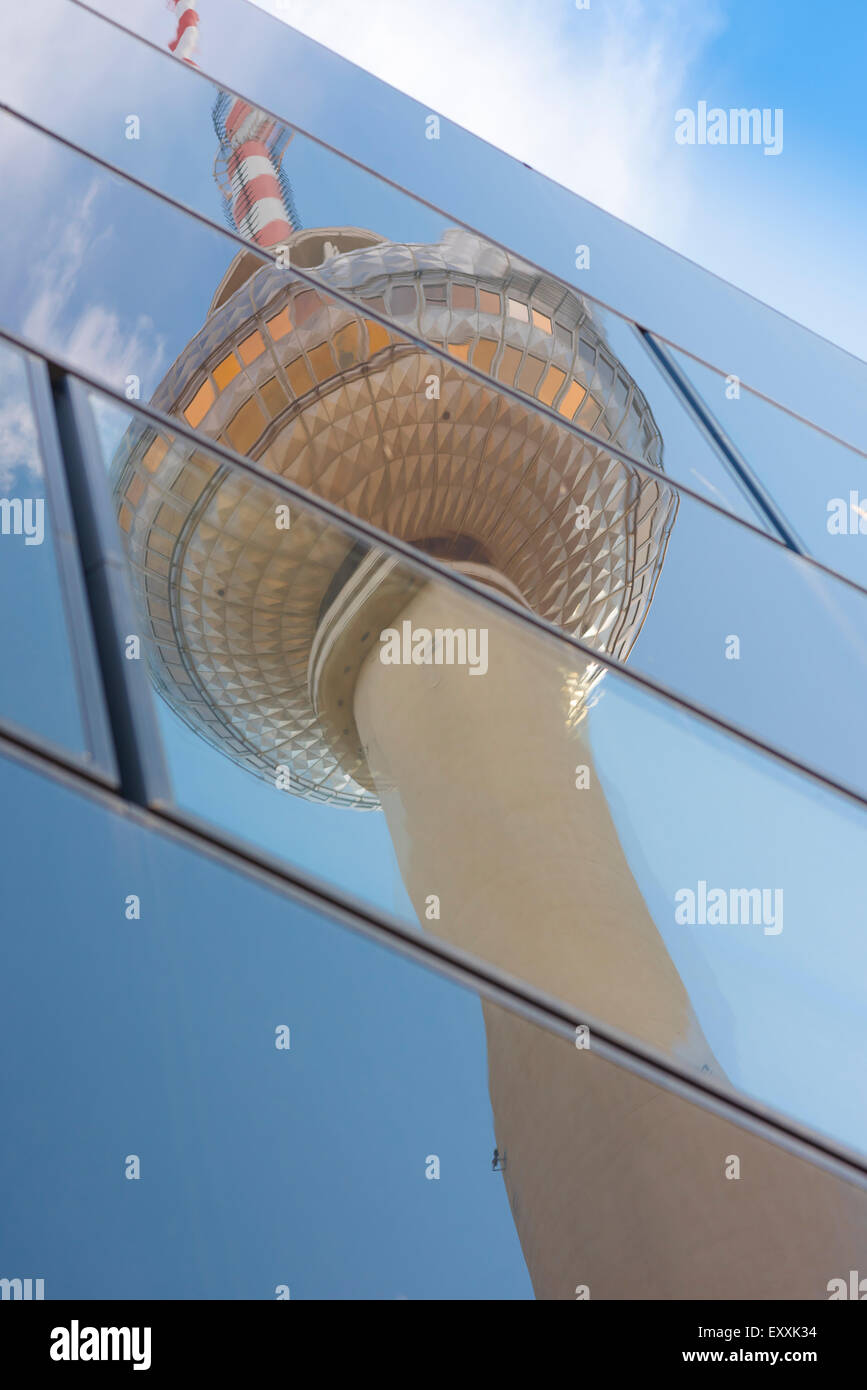 Aerial view of fernsehturm berlin and alexanderplatz hi-res stock ...
