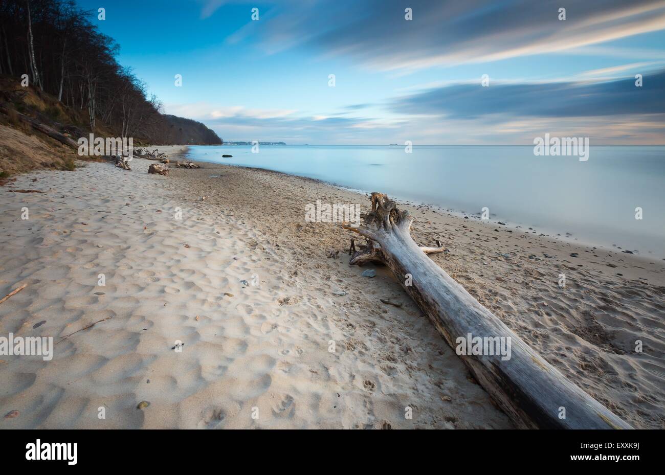 Baltic shore. Beautiful dramatic weather seascape of polish shore of ...