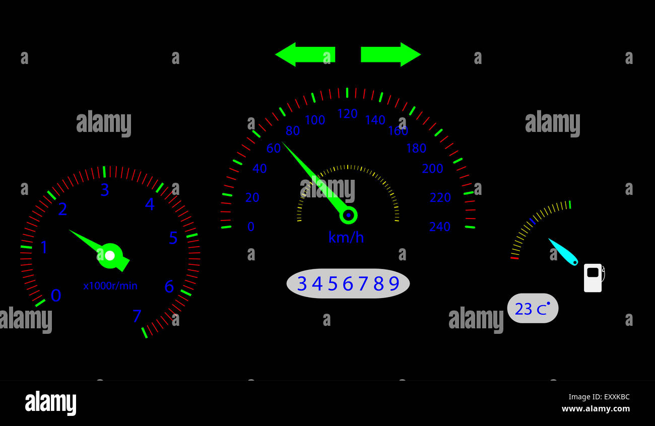 Panel board vehicle. Speed and drive, auto sign, speedometer car, board ...