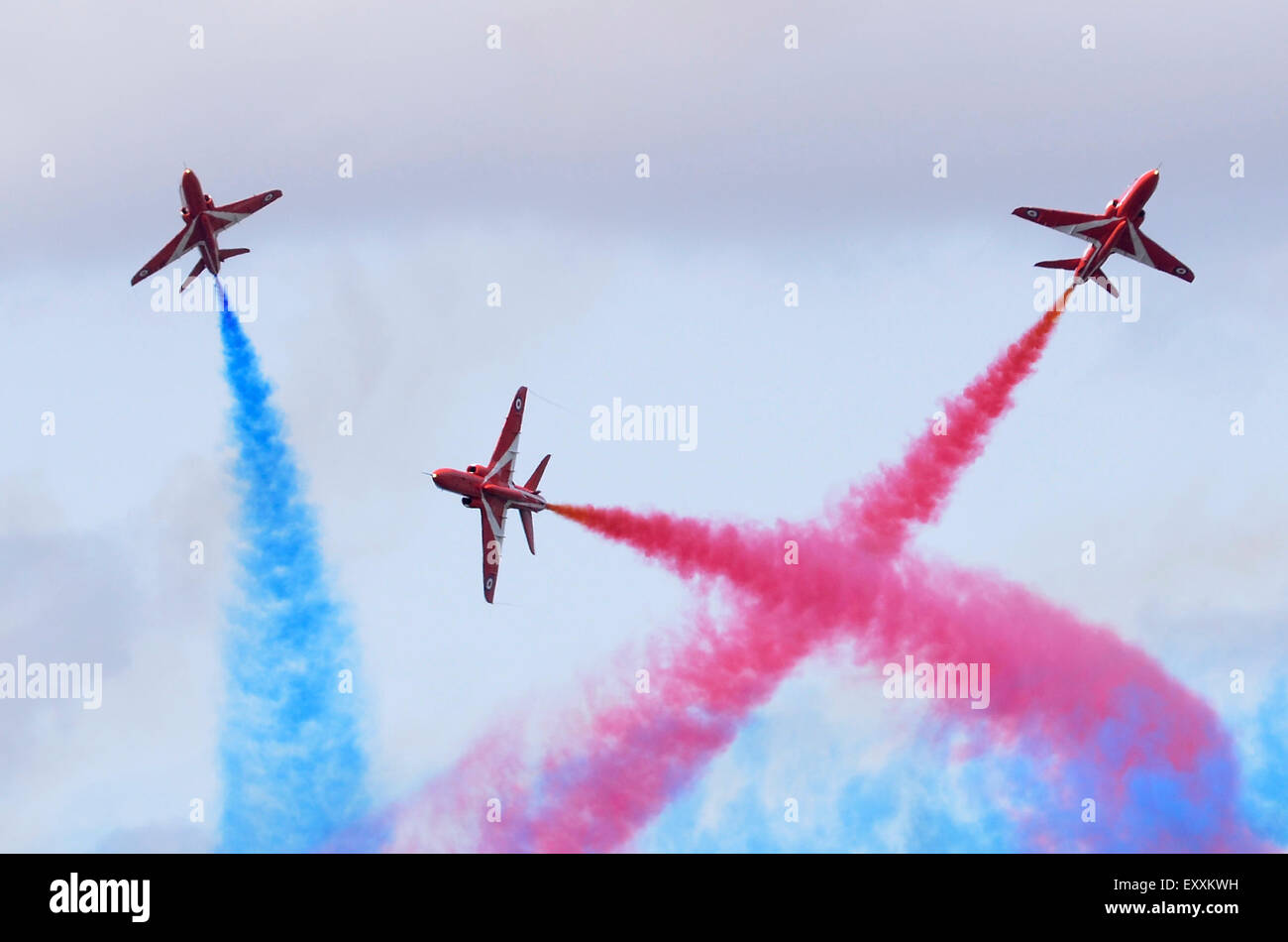 Red Arrows display at RIAT 2015, Fairford, UK. Credit: Antony Nettle ...