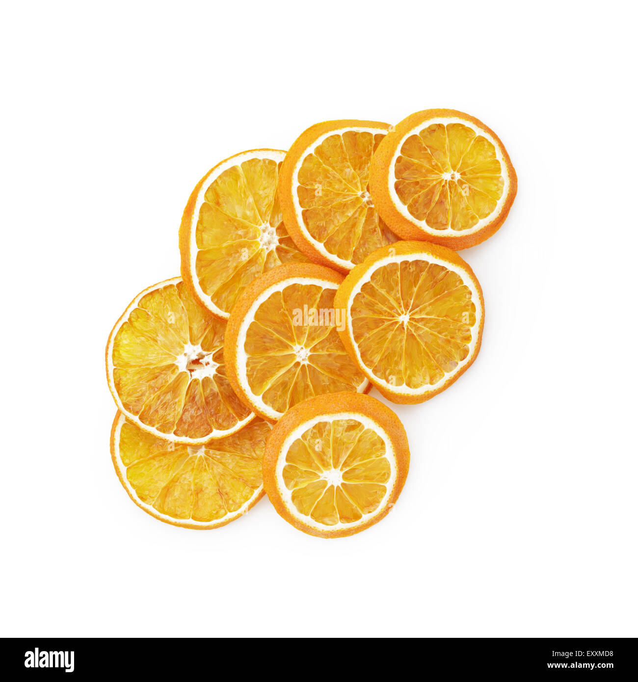 Orange slices on round Cut Out Stock Images & Pictures - Alamy
