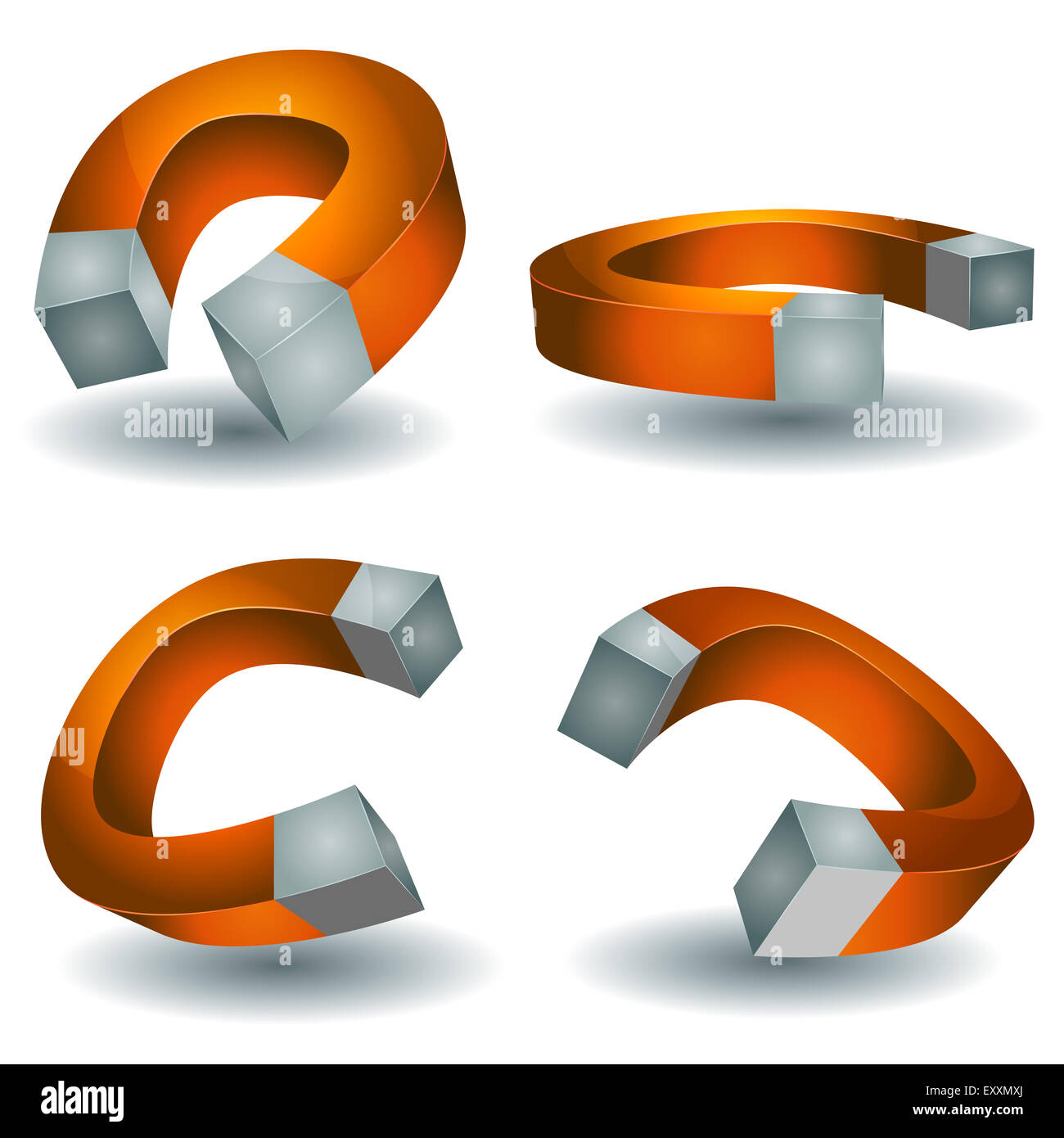 Illustration of a set of cartoon horseshoe magnet, symbolizing power ...