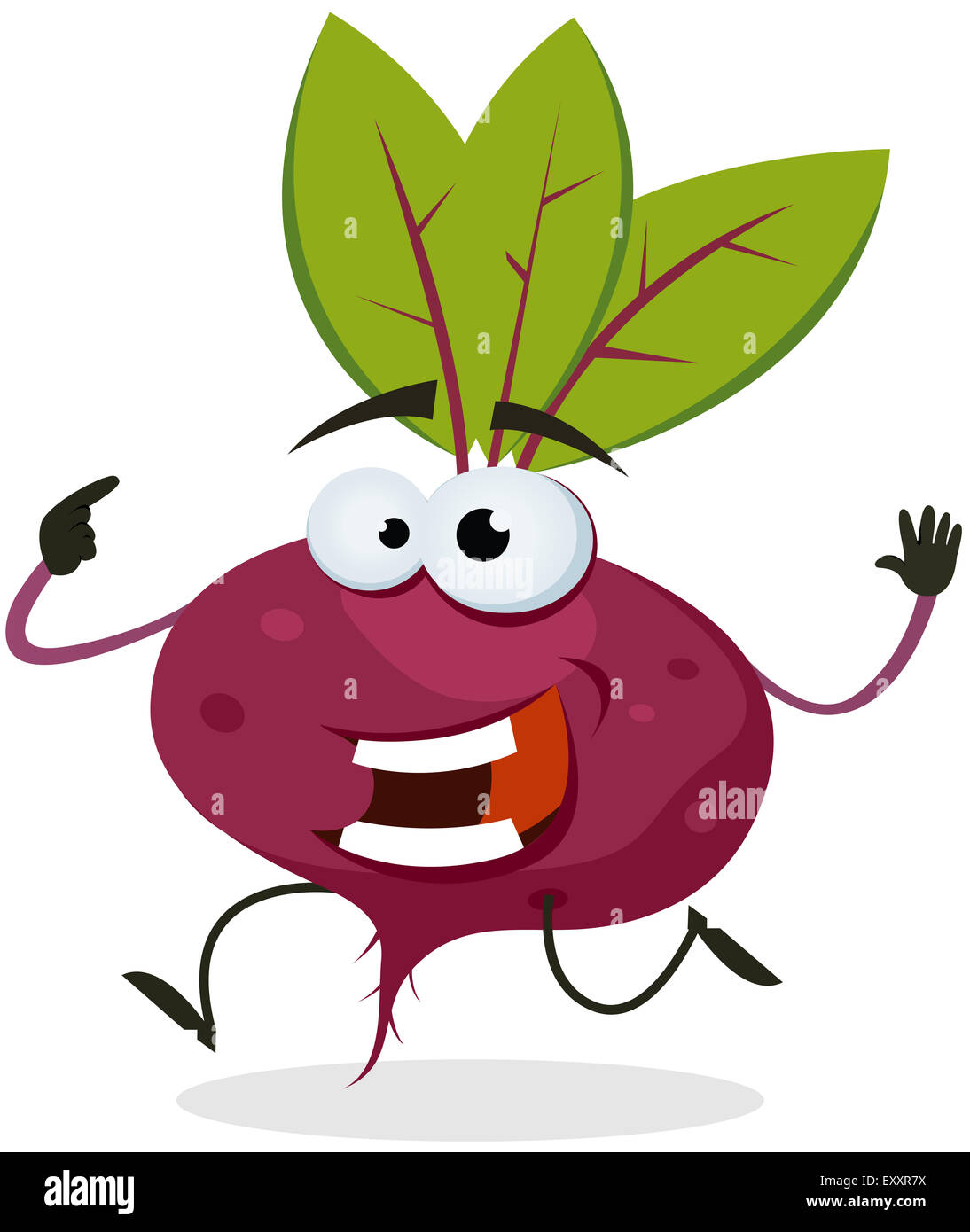 Illustration of a funny happy cartoon red beet vegetable character ...