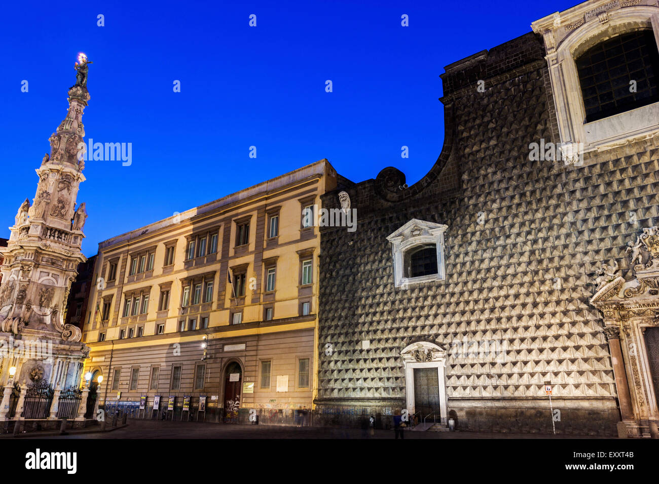 The obelisk of the Immaculate in Naples in Italy Stock Photo - Alamy