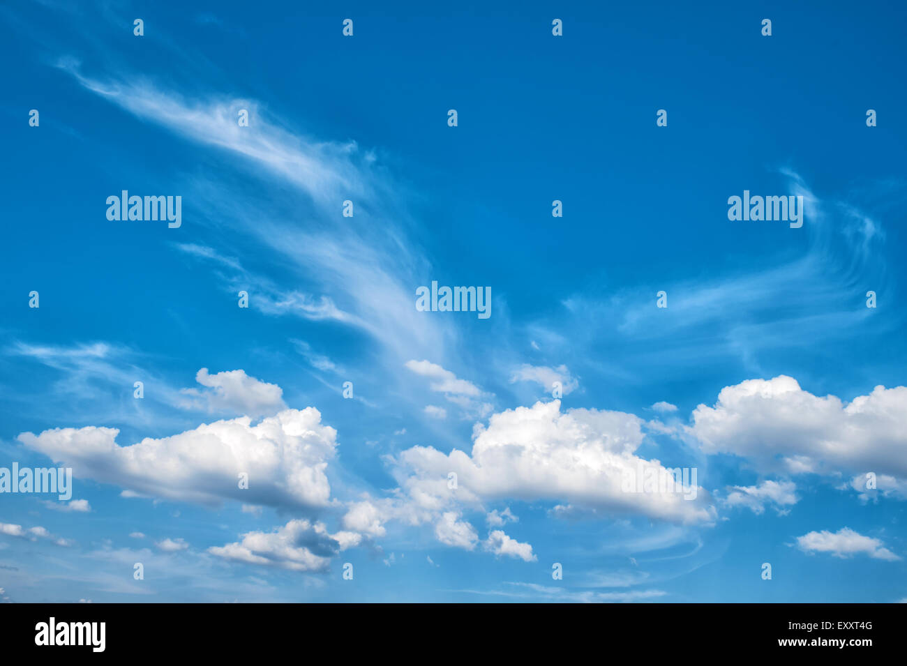 Dramatic cloudy blue sky. Beautiful nature background. Environment ...