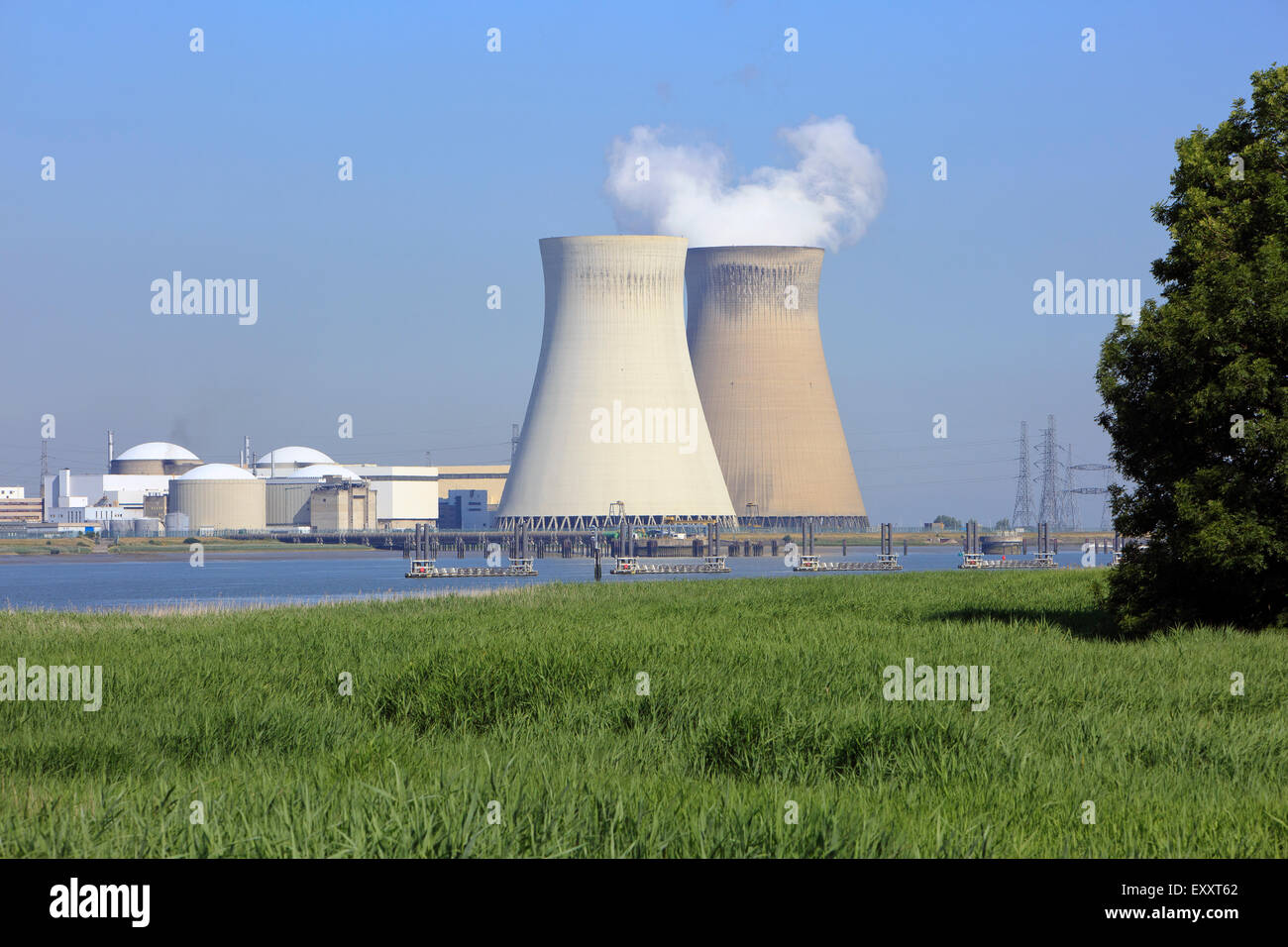The Doel Nuclear Power Station in the Port of Antwerp, Belgium Stock ...
